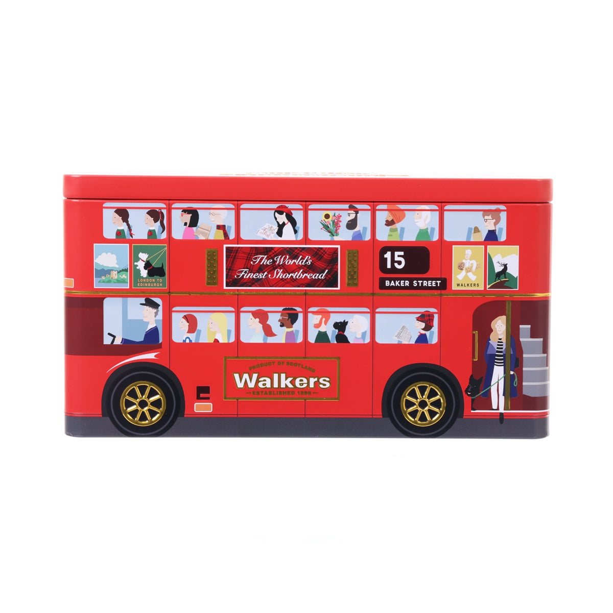 WALKERS Pure Butter Mini Shortbread Fingers In London Bus Tin (250g ...