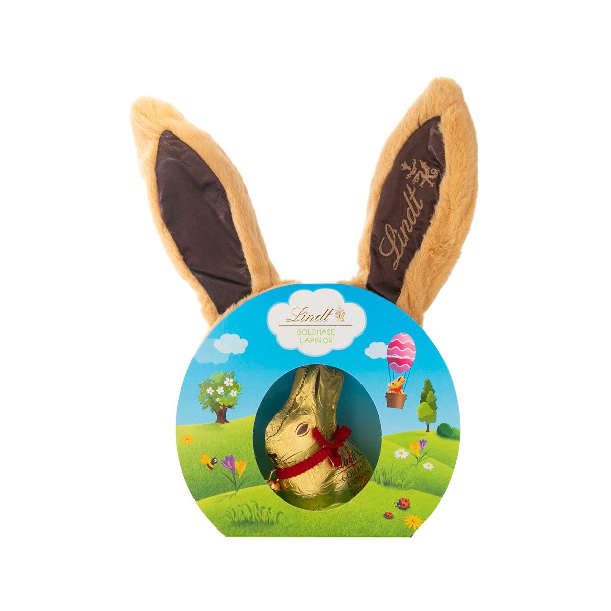 LINDT 牛奶朱古力金兔連兔耳毛絨玩具 (50g) – city'super E-Shop