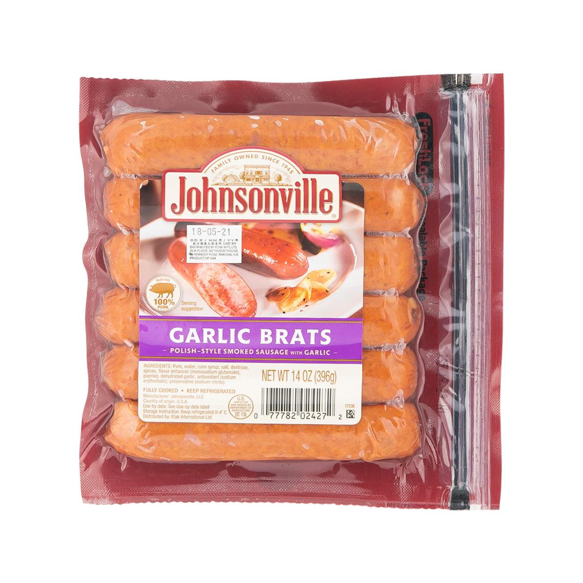 JOHNSONVILLE Garlic Brats Polish-Style Smoked Sausage with Garlic (360 ...